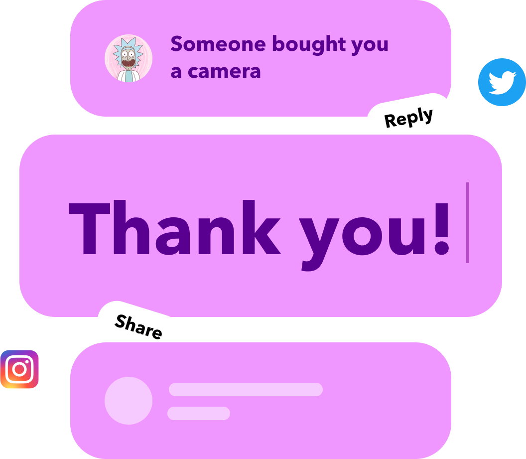 Gift App | Accept gifts from your fans, free and secure.